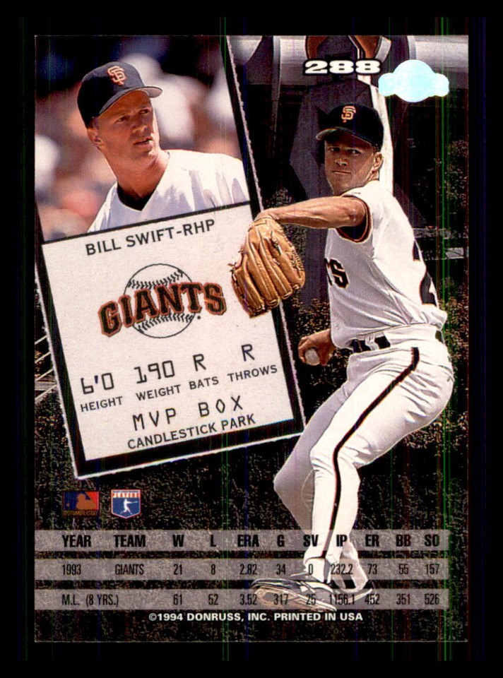 1994 BASEBALL 1994 Leaf Bill Swift San Francisco Giants #288 1 | eBay