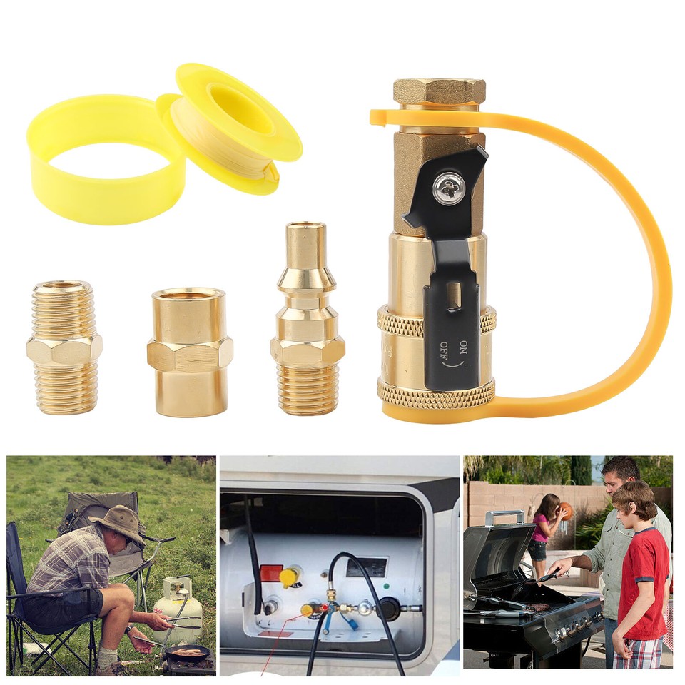 RV Quick Connect Fittings BBQ Grill Adapter 1/4" NPT Propane Hose ...