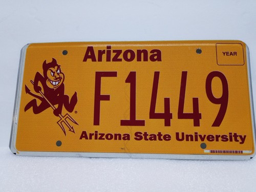 #693 ASU ARIZONA STATE UNIVERSITY SUN DEVIL F1449 LICENSE PLATE | eBay