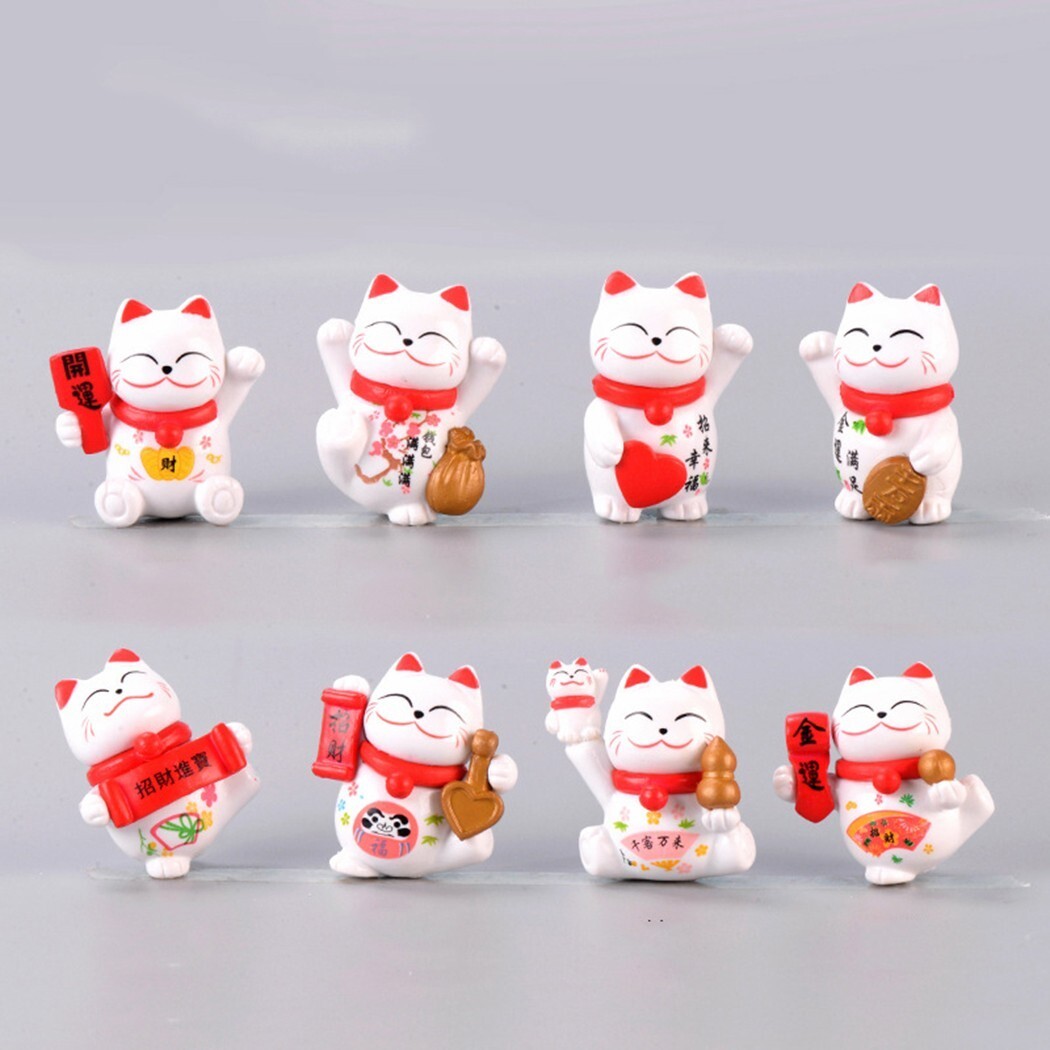 Mini Figures Miniatures Animal Car Cute Office PVC Room Waving 3.1x4 ...
