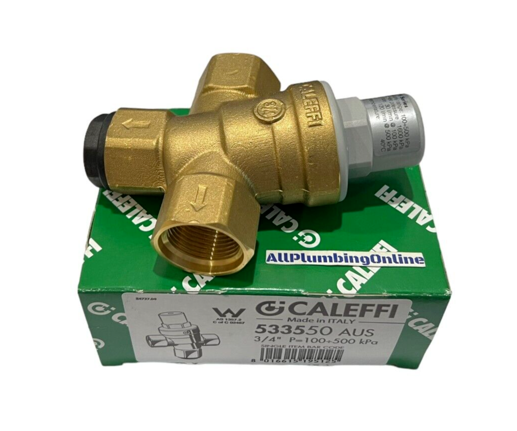 CALEFFI 533550 ¾" 20mm 3-Way Pressure Reducing Valve 100-500kPa Italy ...
