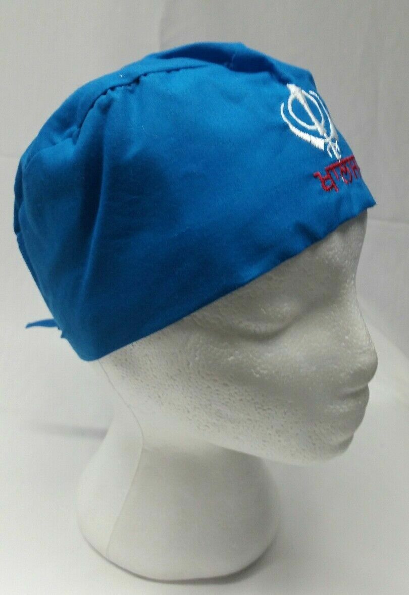 Sikh Punjabi Bluish Kids Infants baby patka pathka Khanda bandana Head ...