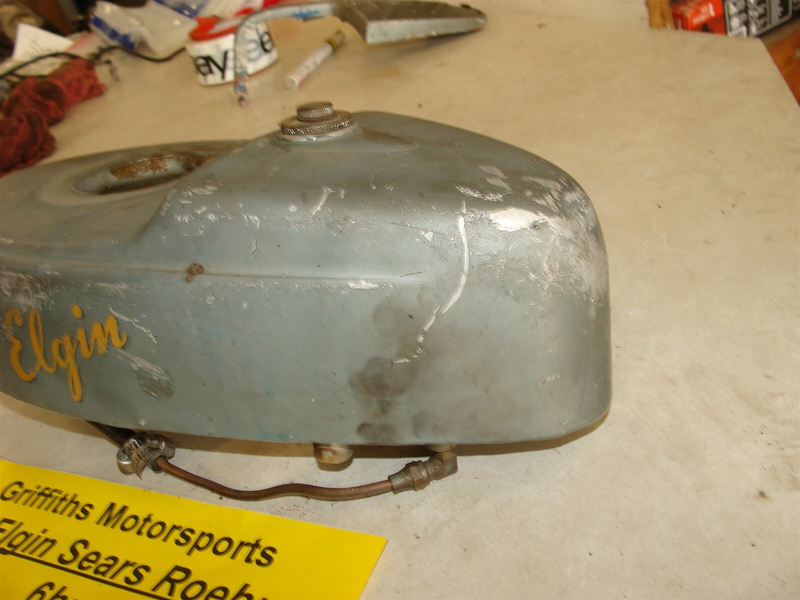 1951 ELGIN outboard motor 571-58641 Sears 6hp gas fuel tank w cap line ...