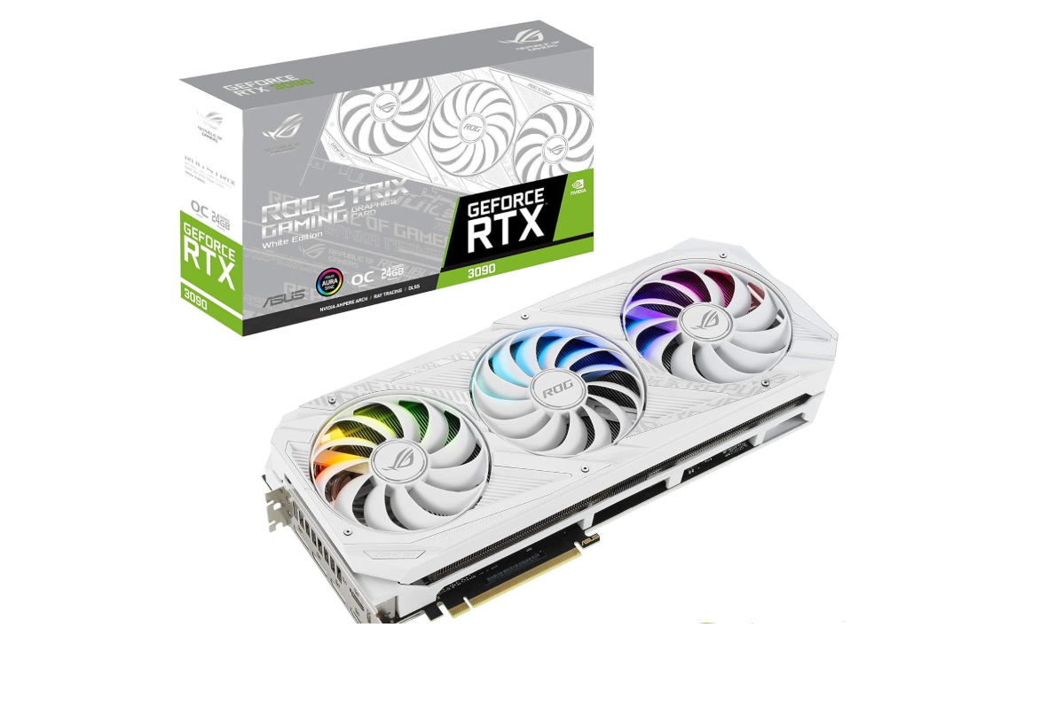 ASUS ROG Strix NVIDIA GeForce RTX 3090 White OC Edition Gaming Graphics ...