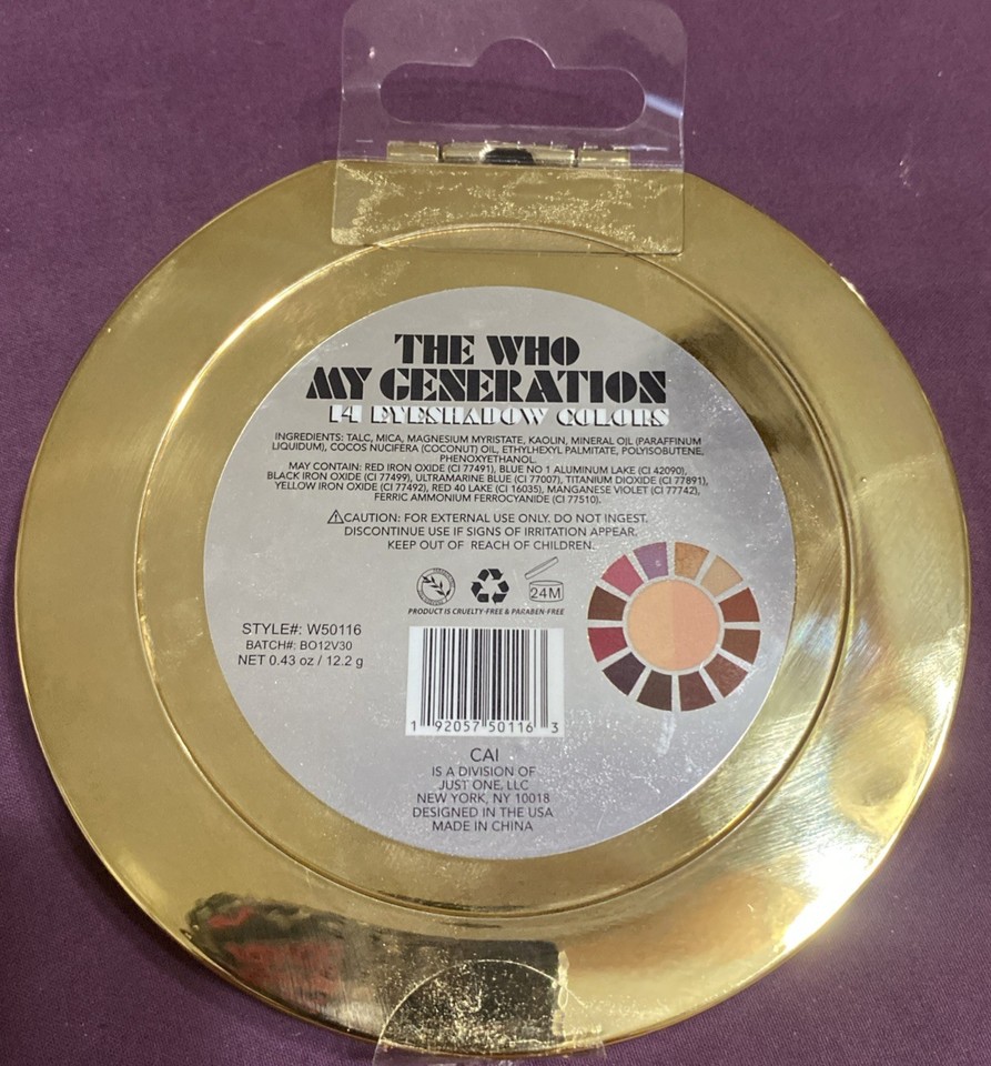 The Who: My Generation 14 Eyeshadow Color Palette. By CAI. | eBay