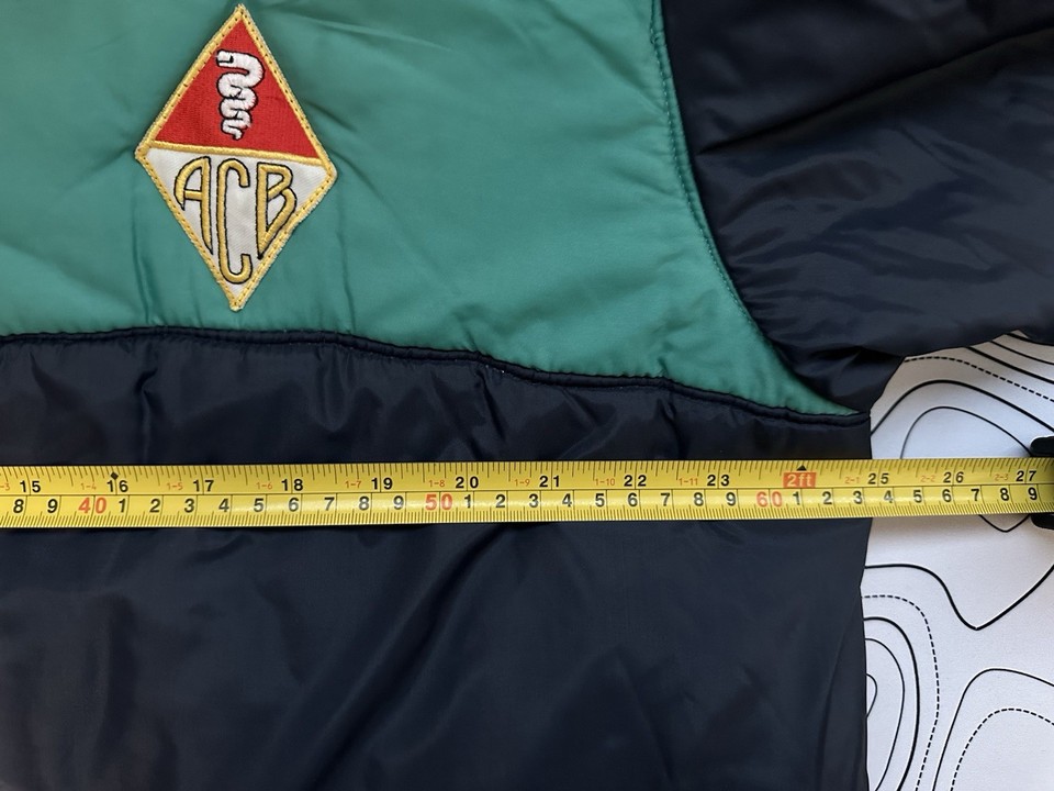 Men's Puffer Jacket XL - Green & Navy Colour Block Warm Winter Coat ...