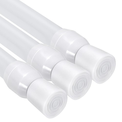 3 Pack Spring Tension Curtain Rods White Ajustable 4171inchs 06inch ...