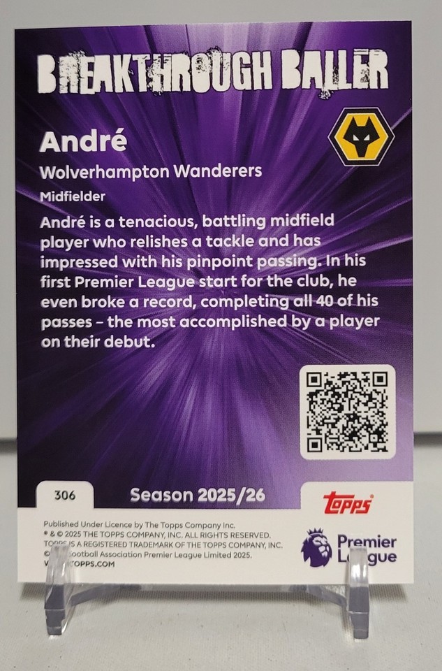 2025-26 Topps Premier League Andre #306 Breakthrough Baller | eBay