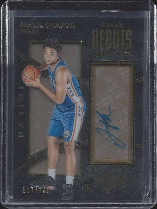 JAHLIL OKAFOR 2015-16 BLACK GOLD GRAND DEBUTS 76ERS ROOKIE AUTO RC #D ...