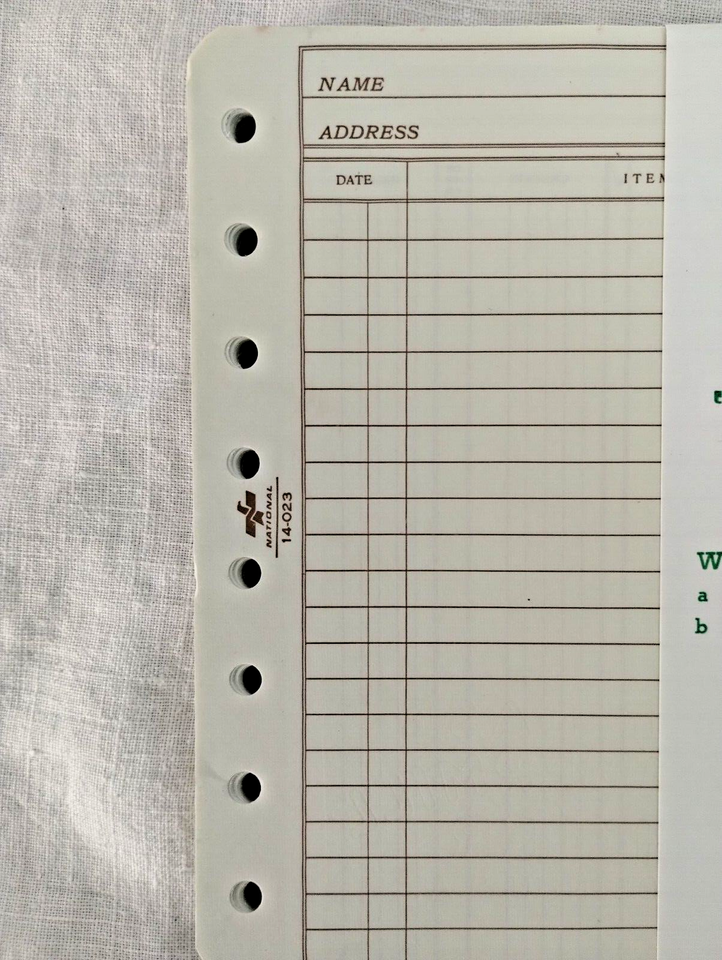 Vintage NUMER-RING 100 Double Entry Ledger Sheets, 6.5"x8.5" Green 8 ...