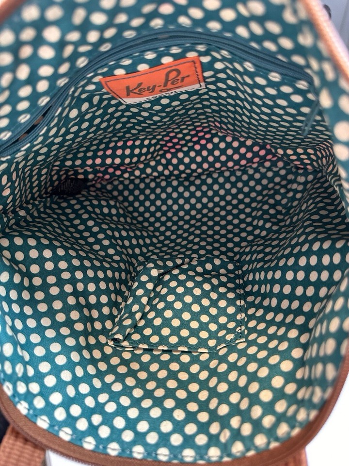 Fossil Key Per Tote Bag Medium Zip Orange Blossom Pink Leaf Coated ...