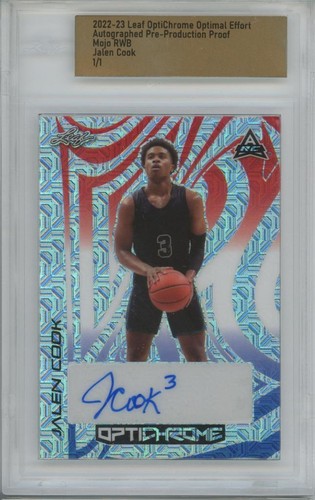 2022 Leaf OptiChrome Proof Mojo RWB Jalen Cook 1/1 RC Auto Rookie | eBay