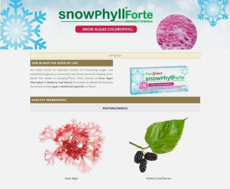 10 X Phytoscience Snowphyll Forte Snow Algae Chlorophyll & Mulberry ...