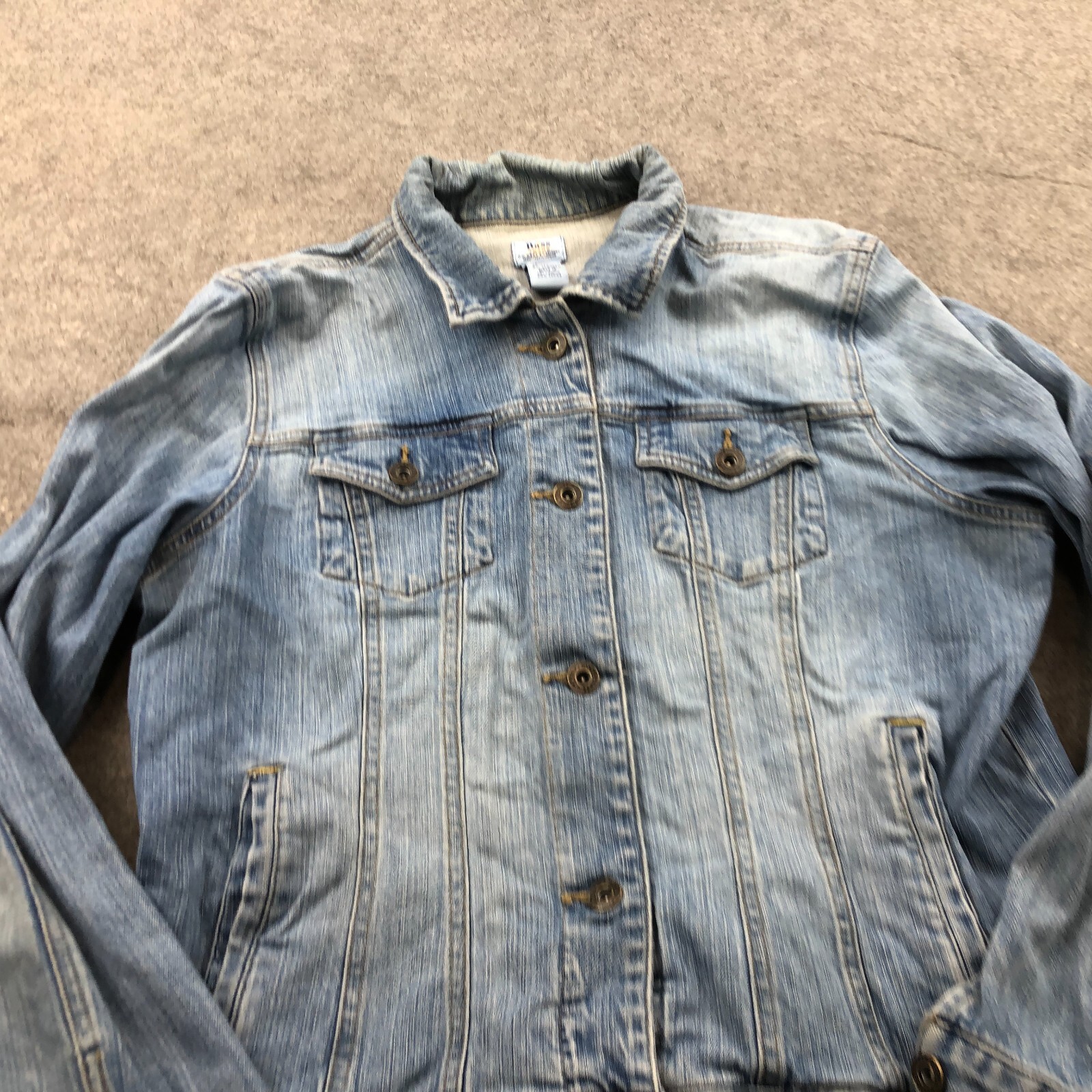 GH Bass Co Jacket Womens Large Denim Light Wash Pockets Jean Trucker | eBay