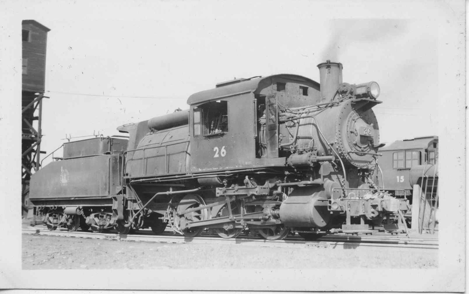A296 RPPC 1948 CRR NJ CENTRAL RAILROAD NEW JERSEY CAMELBACK ENGINE 26 ...