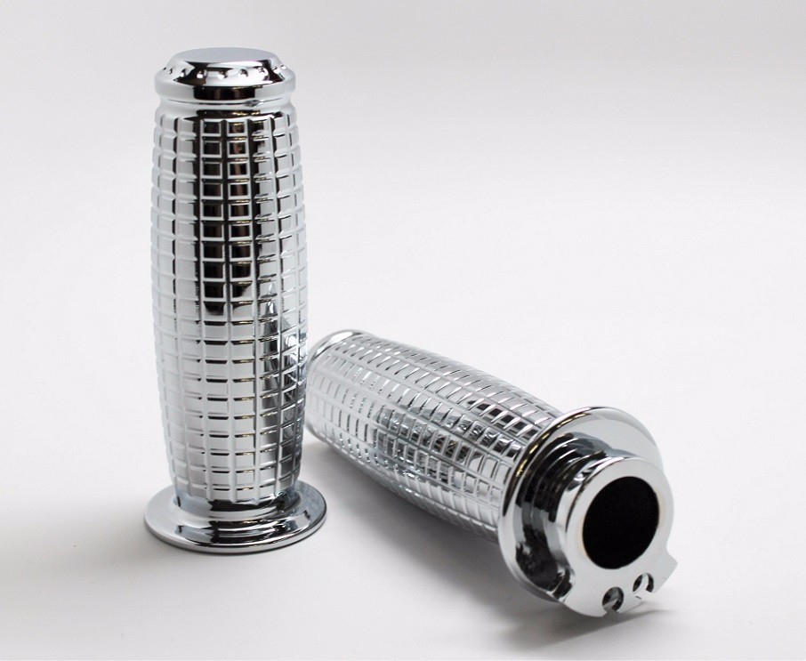 Triumph Thruxton 7/8" Moto Style Grips Chrome Aluminum by Speed Dealer ...