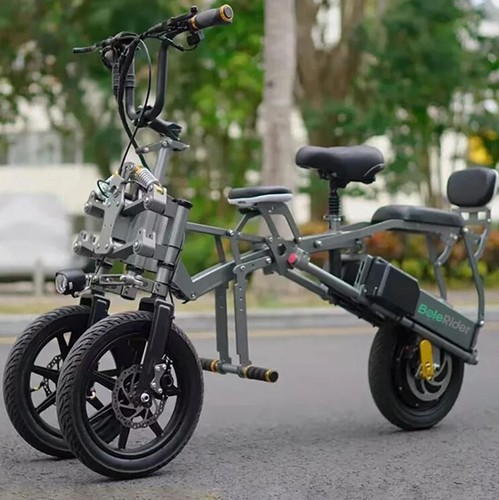 500w Two Seater Lightweight Folding 3 wheel Electric Trike Tricycle ...