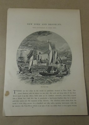 1874 New York and Brooklyn Article With Illustrations by Harry Fenn | eBay