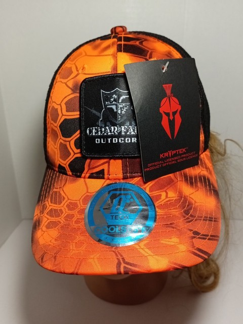 KRYPTEK ORANGE INFERNO CAMO SPARTAN HELMET LOGO ADJUSTABLE MESH TRUCKER HAT CAP for sale online ...