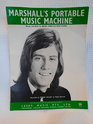 RARE Marshall's Portable Music Machine 1970 Sheet Music Brian Cadd ...