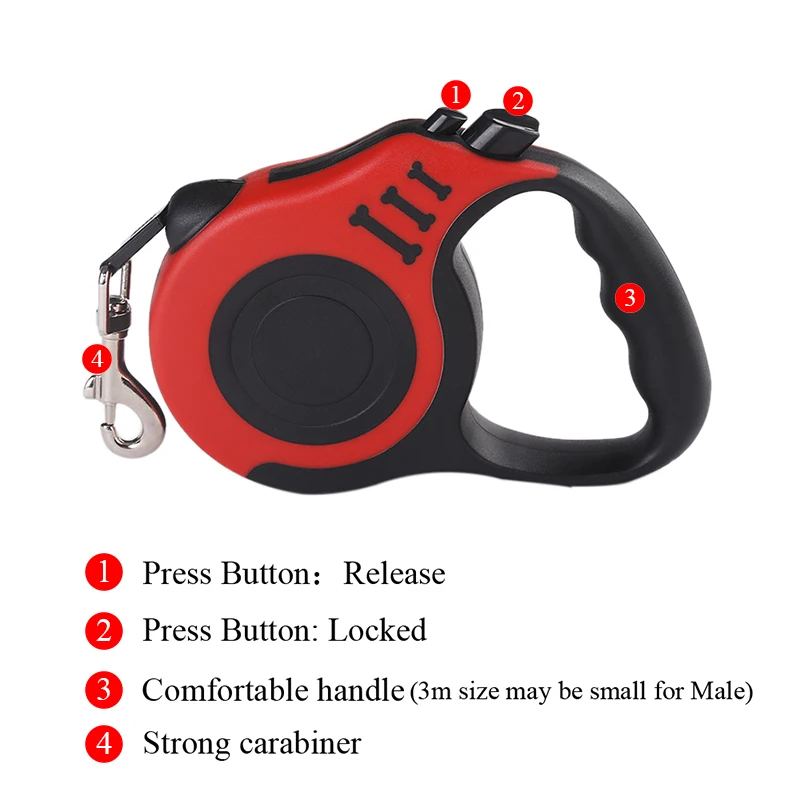 3M Retractable Dog Leash for Small Dogs and Cats - Durable Nylon ...