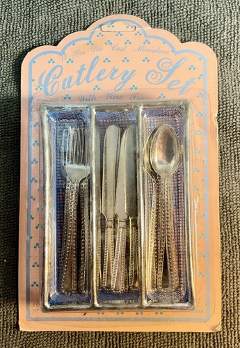 Vintage 13 pc Children's Play Silverware Flatware Utensils & Tray ...