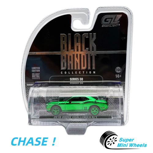 CHASE ！Green Machine ！1:64 Black Bandit 2016 Dodge Challenger R/T ...