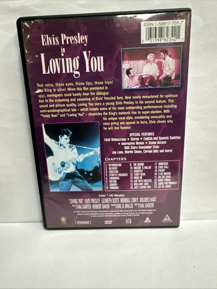 Loving You DVD 1957 Elvis Presley Musical Lizabeth Scott - | eBay