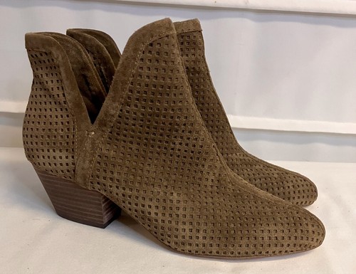 SPLENDID Harvard Olive Suede Peforated Ankle Boots Size 9 Medium NWOB ...