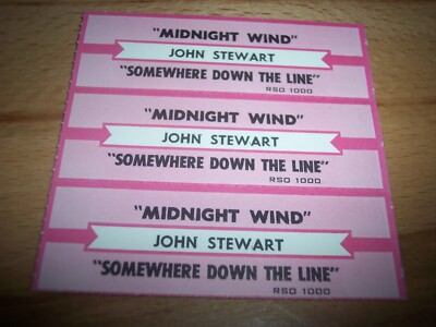 3 John Stewart Midnight Wind / Somewhere Down The Line Jukebox Title ...