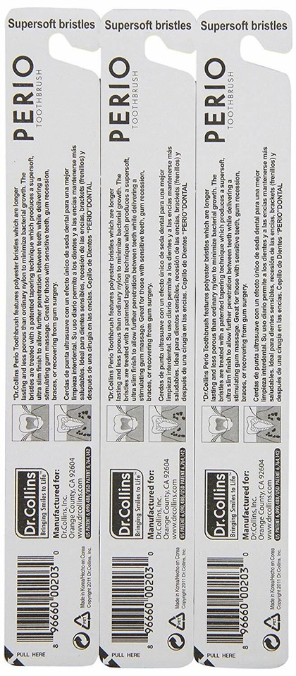 Dr. Collins Perio Toothbrush, (colors vary) (Pack of 3) | eBay