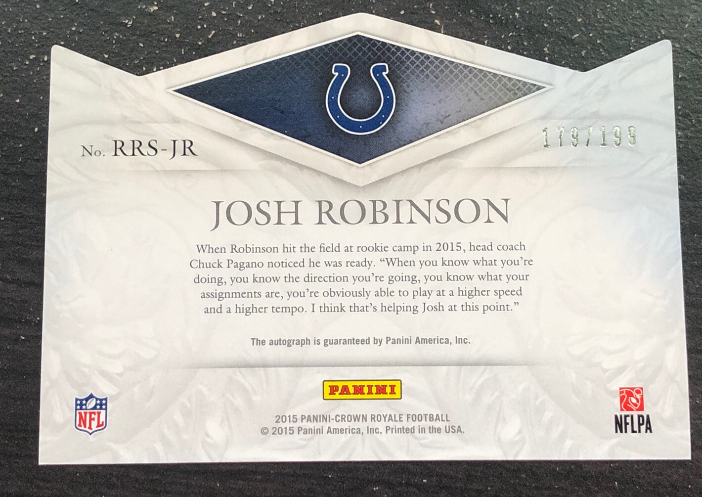 2015 Panini Crown Royale Rookie Royalty Signatures Josh Robinson /199 ...