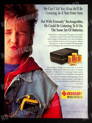 Eveready Rechargeable Batteries 1992 Trade Print Magazine Ad Poster ...
