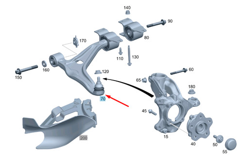 NEW MB GLA H247 AMG FRONT LEFT LOWER TRANSVERSE CONTROL ARM A2473308301 ...