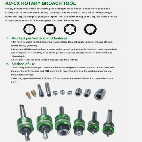 hexagon Rotary broach kit tools on cnc lathe Rotary Hexagon Hole Broach ...