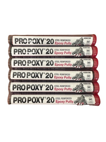 Lot of 6 New Hercules Pro Poxy 20 Steel Reinforced Two Part Epoxy Putty ...