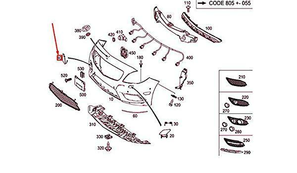 Mercedes-Benz B W246 Front Bumper Tow Eye Cover Cap A24688521229999 ...