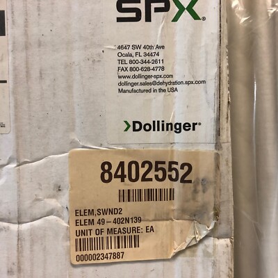 NEW OLD STOCK SPX DOLLINGER FILTER ELEMENT 8402552 ELEM SWND2 49 ...
