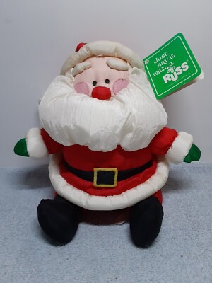 Vintage Russ Berrie 10" Nylon Santa Claus Plush Toy~ New With Tags | eBay