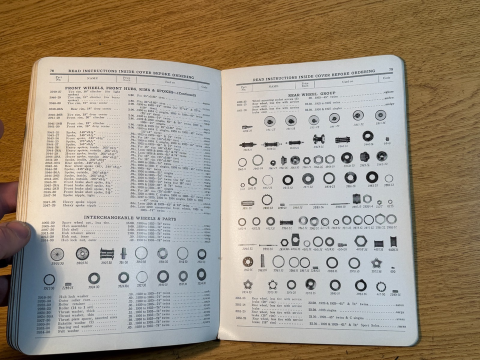 Harley Davidson 1935 Factory Spare Parts Book Catalog Manual OEM ...