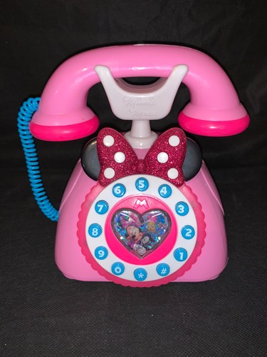 Vintage Disney Minnie Mouse Rotary Phone with Lights and Sounds Pink ...