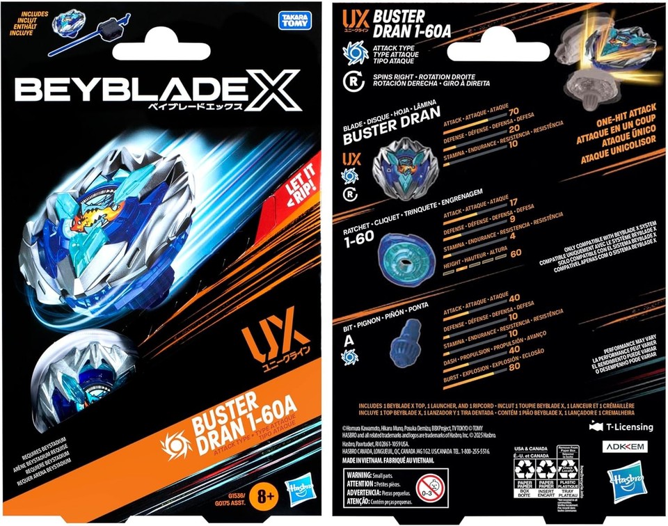 HASBRO Beyblade X Buster Dran 1-60A UX Starter Pack | eBay Australia