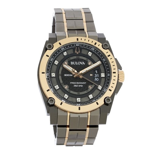 Bulova Men's Precisionist Champlain UHF Grey ION Two-Tone Quartz Watch ...