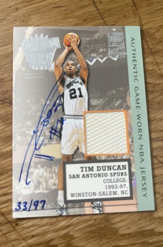 2002-03 Topps Slam Tim Duncan Auto Jersey #33/97 Impossible Rare On ...