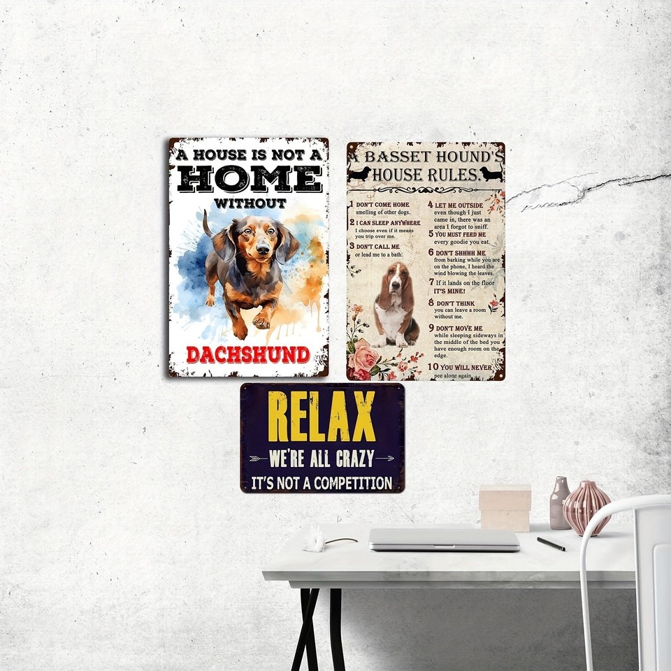 Vintage Relax We're All Crazy Metal Sign Home Wall Art Decor | eBay