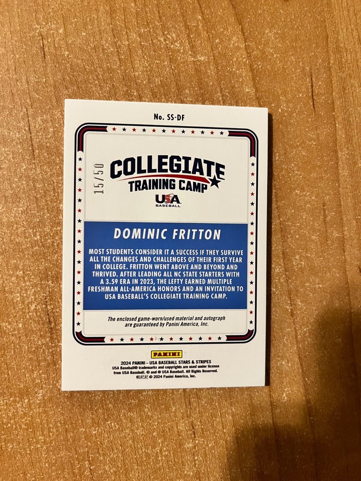 2024 Stars & Stripes - Dominic Fritton - Silhouettes Black Gold Auto ...