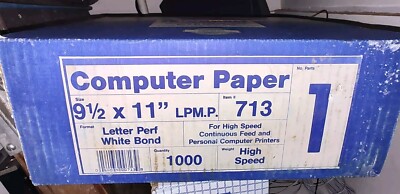 Impresso 1000 Sheet Box Tractor Fed Clean Edge 9.5" x 11" Computer ...