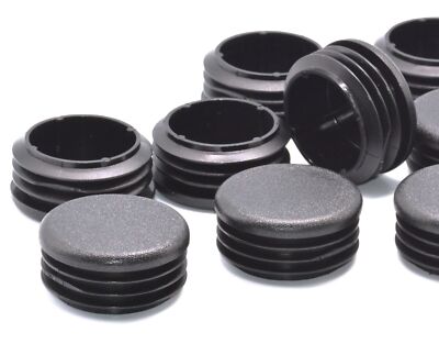 Round Tubing Plug Caps Pipe End Covers Ribbed Secure Fit Snap in Size ...