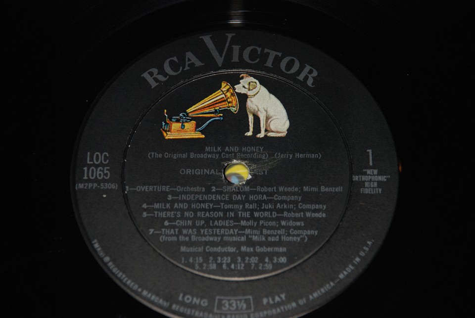 LP Broadway Cast "MILK & HONEY" Robert Weede, Mimi Benzell RCA VICTOR ...