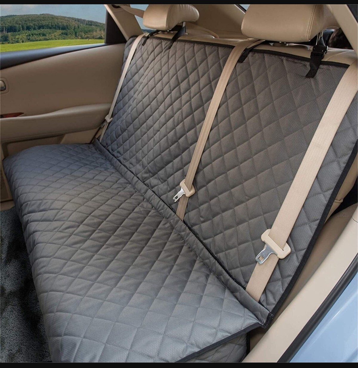 Premium Heavy Duty Grey Quilted Pet Dog Rear Seat Cover For CITROEN DS3 ...